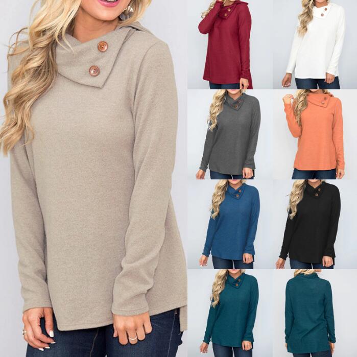Buy Women Fashion Long Sleeve High Collar Solid Color Ladies Jacket ...