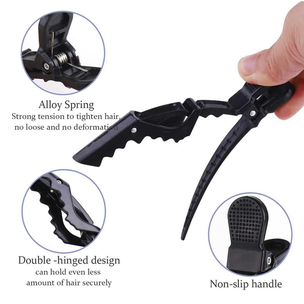 Buy (H098)12pc Black Wide Tooth Double Hinge Design Black Plastic Hair ...