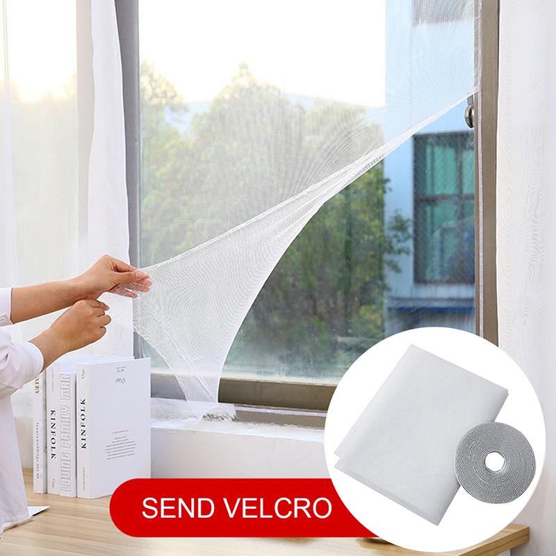 Buy Adhesive Window Screen Netting Mesh Curtain with Hook and Sticky ...