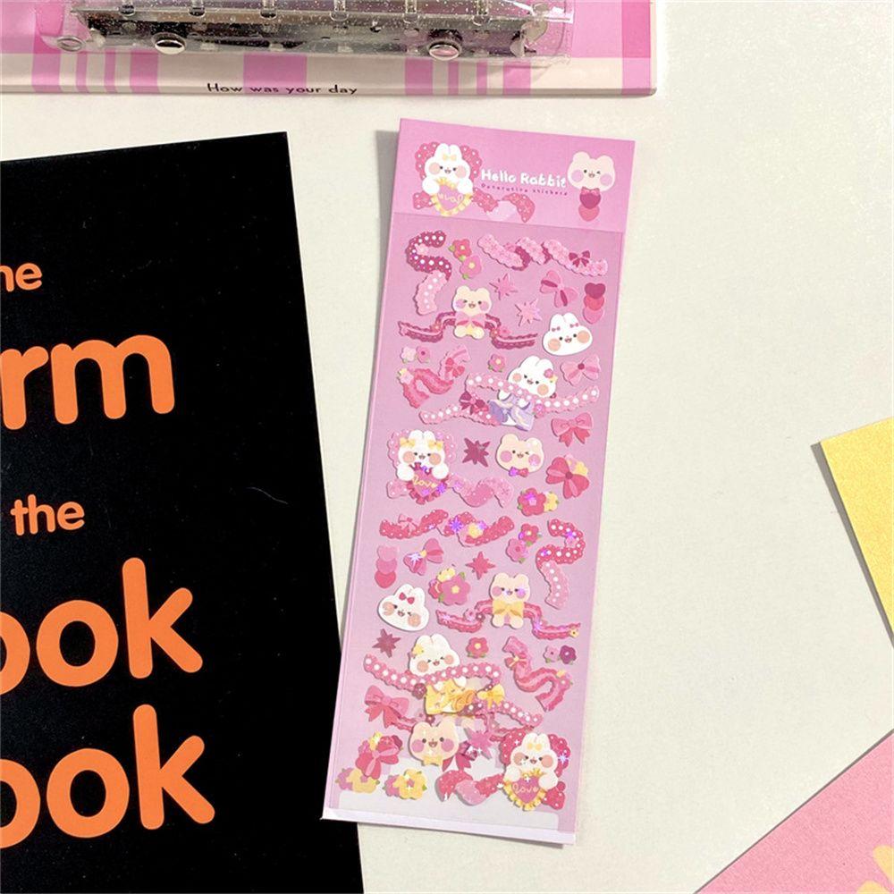 Cheap Card Making Album Stationery Cute Flower Bear Ribbon Sticker ...