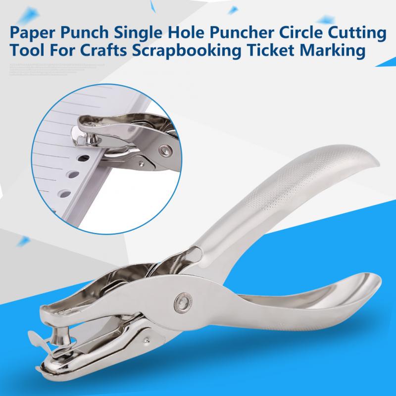 Buy Round Single Hole Puncher Full Metal Grip Clipper Ticket Mark ...