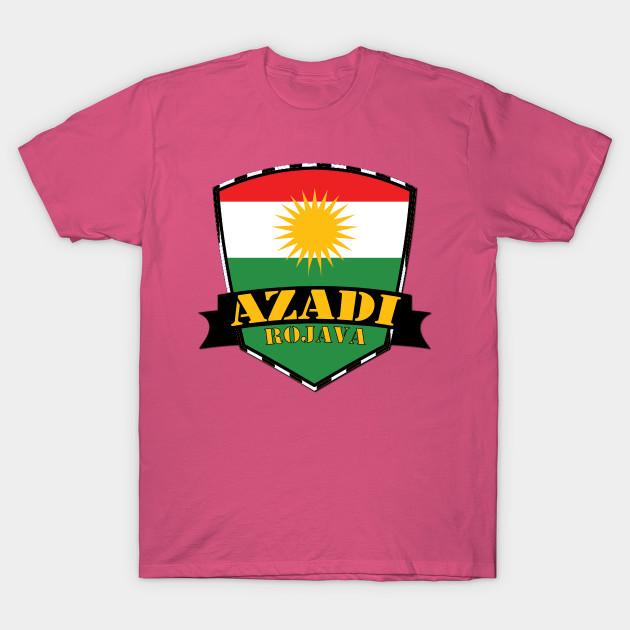 Buy Men Premium Cotton Harajuku T Shirt Azadi Rojava Free Kurdistan ...