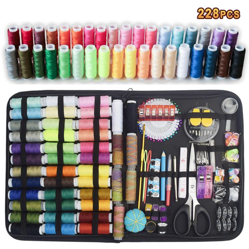 Kjøp 228pcs Sewing Kit With Thread Spools Storage Case Handwork ...