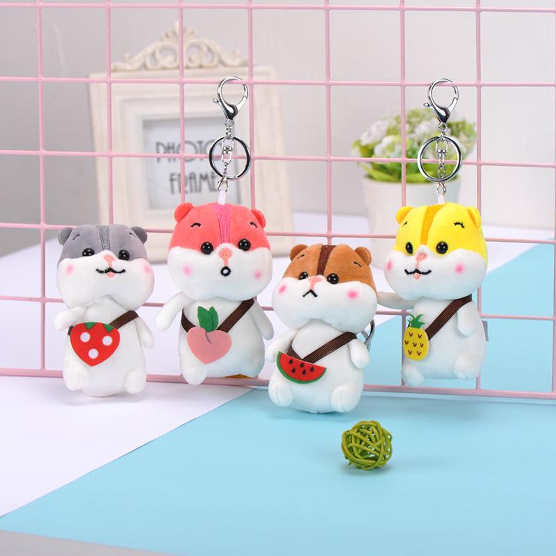Creative Fruit Knapsack Hamster Key Chain Keyring Stuffed Plush Toy ...