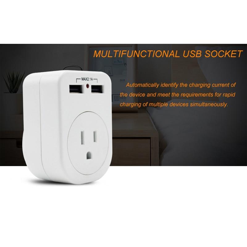 Buy EU Standard Conversion Plug with Dual USB Socket Extension 2 USB ...