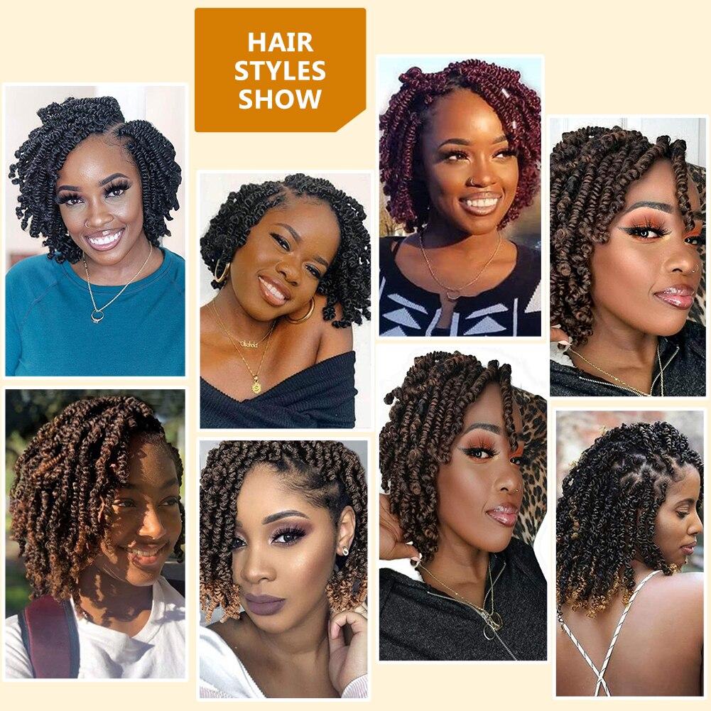 Buy 6 Inch Spring Twist Corchet Hair Pre-twisted Bob Bomb Twist Fluffy ...