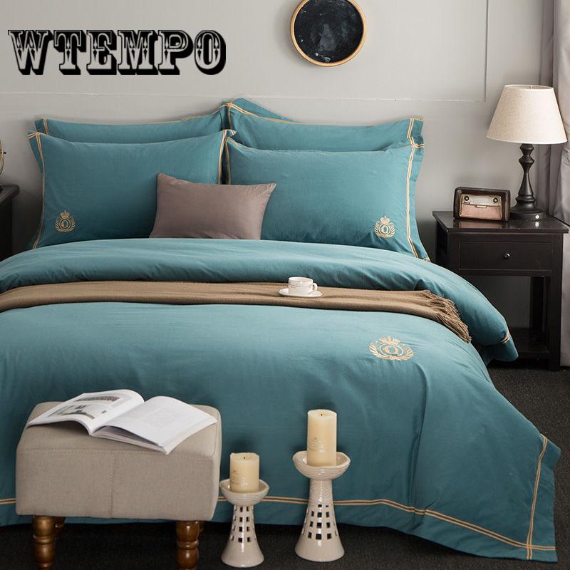 Buy 4PcsPink Solid Color Bedding Set Duvet Cover Sets Linen Bed Sets ...