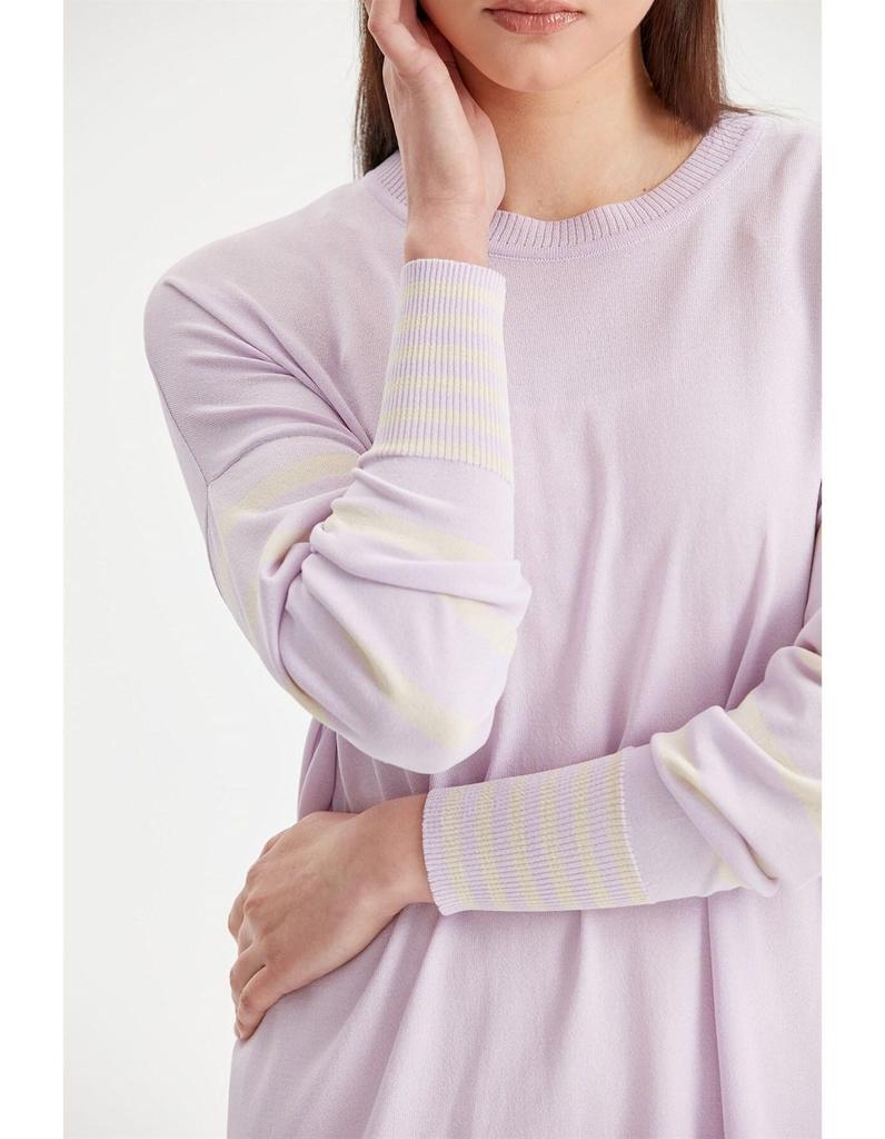 Buy Women Striped Long Sleeve Designed Elegant Tunic Tops Casual ...