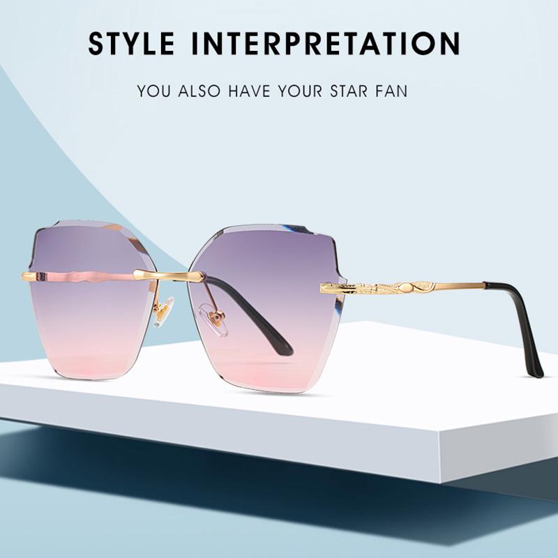 Buy Brand Design Personality Without Frame Lady Sunglasses Trend Ocean ...