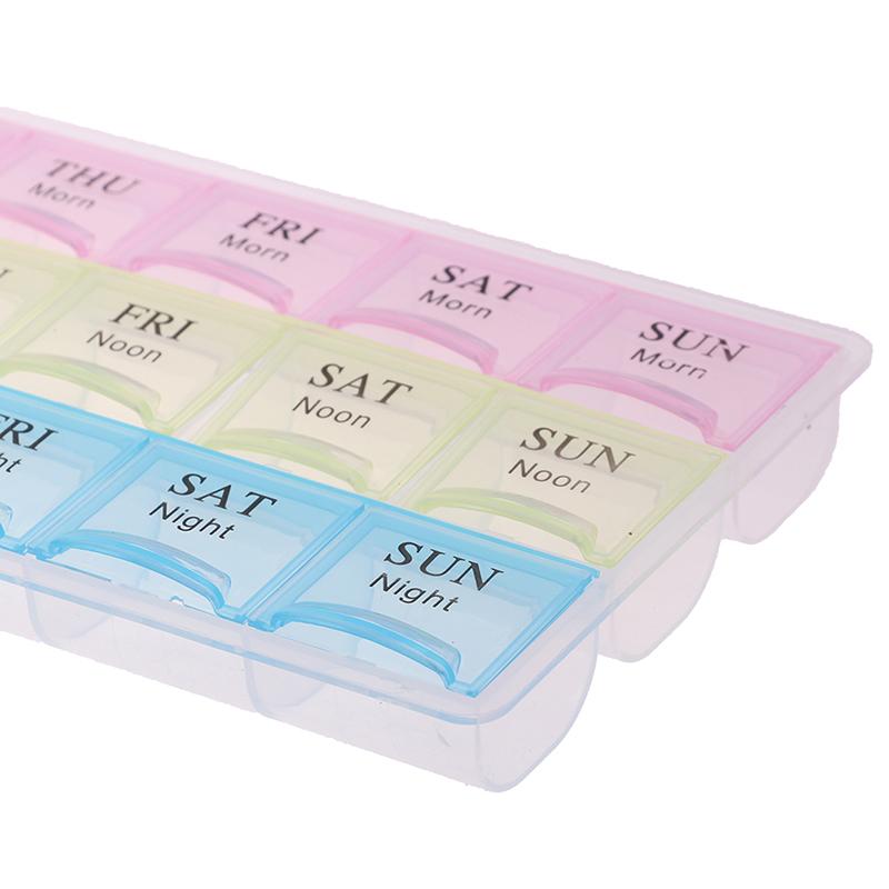 Buy 21-Grid Weekly Storage Pill Box Tablet Sorter Container Case Drugs ...