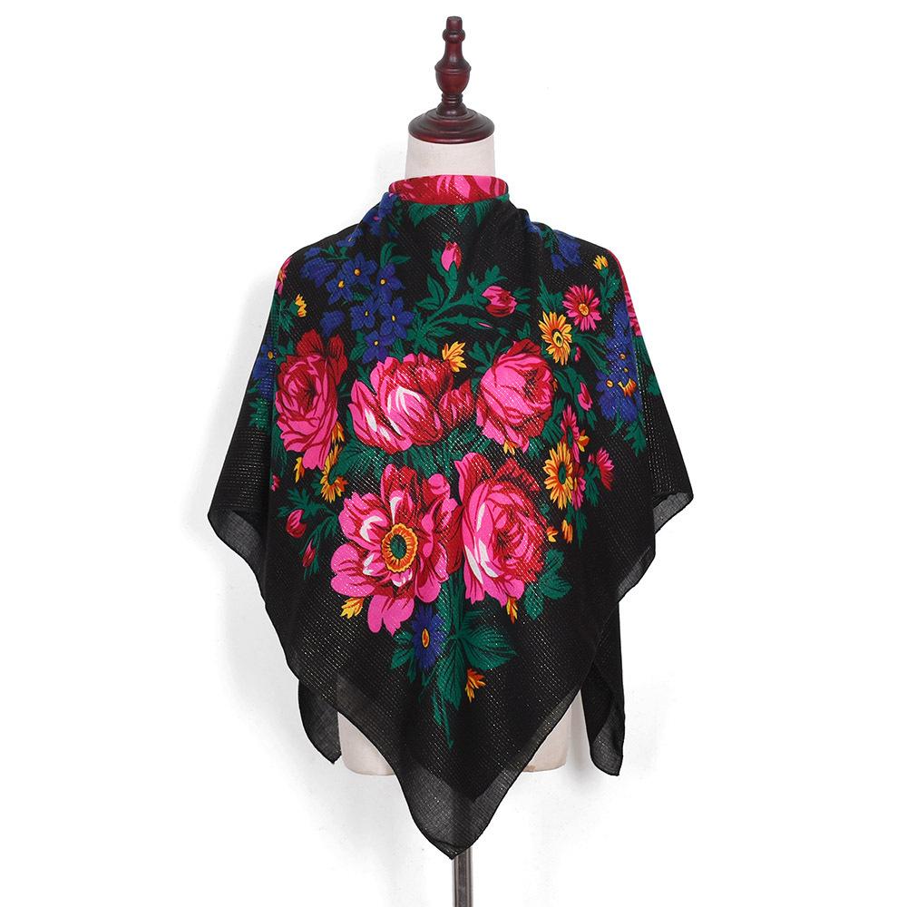 Buy Fashion New Retro Russian Scarf For Women Square Blanket Print Lady ...