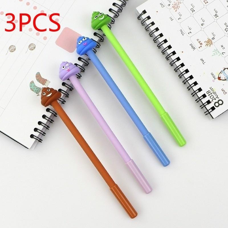 Buy 3PCS Poo Design Gel Pens Stationary Funny School Supplies Shit Gel ...