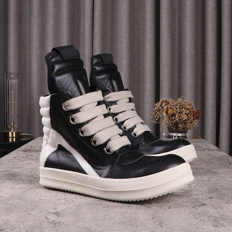 Ro Men 'S Leather Sneaker Rick Jumbo Laces Men 'S Owens Shoes Inverted ...
