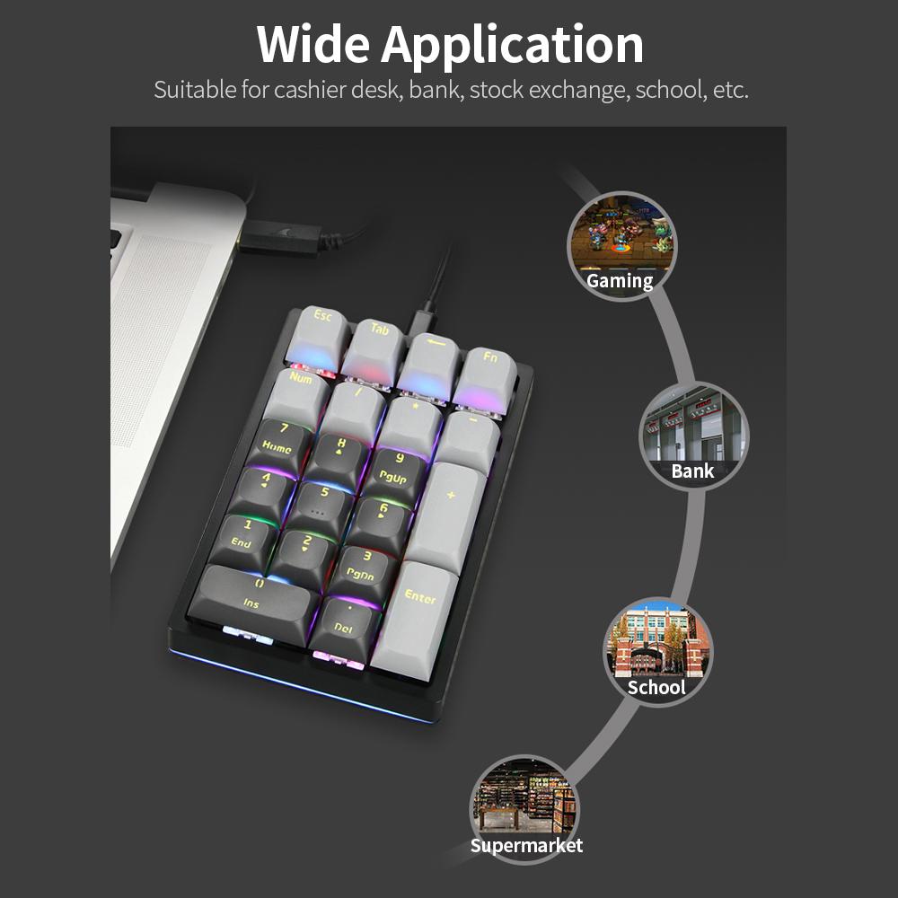 Cheap Darmoshark K3 21 Keys Numeric Keyboard Ergonomic RGB Mechanical ...