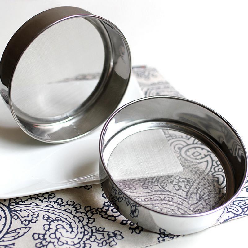 Buy Kitchen Fine Mesh Flour Sifter Professional Round Stainless Steel ...