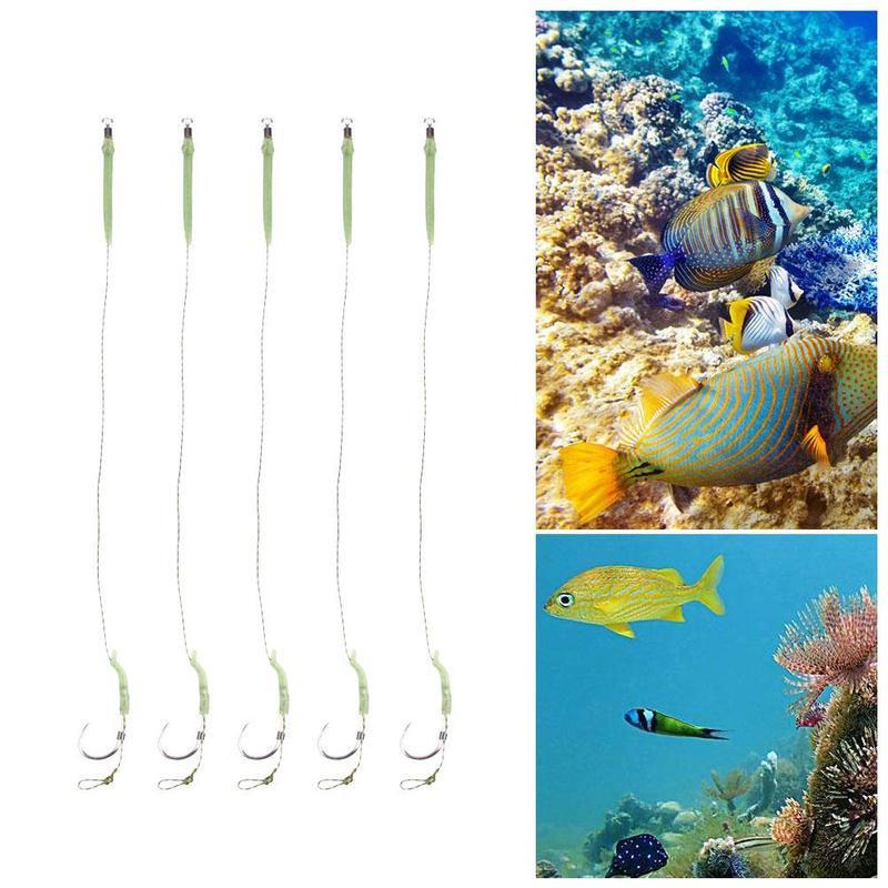 Buy 5pcs Carp Fishing Hook Link Ready Made Hair Combi Rig Teflon Hook ...