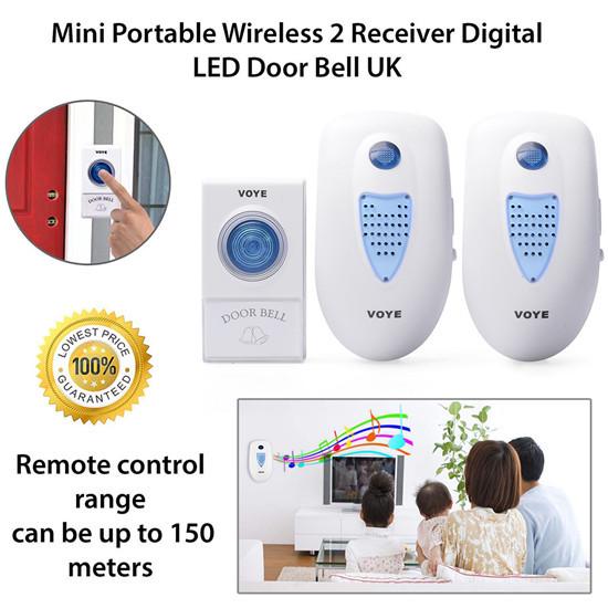 Buy Digital Chime Door Bell 38 Melodies 150M UK Range Twin Plug In ...