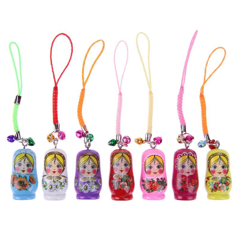 12pcs Creative Wooden Russian Matryoshka Keychain Car Handbag Ornaments ...