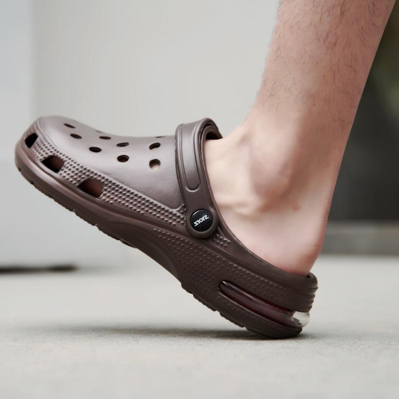 Buy Men's Sandals Crocs Sandals Ripped Shoes Couple Home Slippers ...