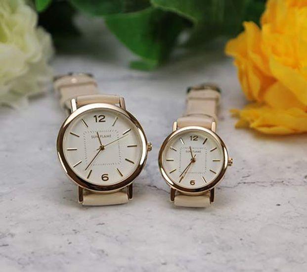 Buy [Sunflame] SUNFLAME Japanese Fashion Pair Watch Unisex Size Beige ...