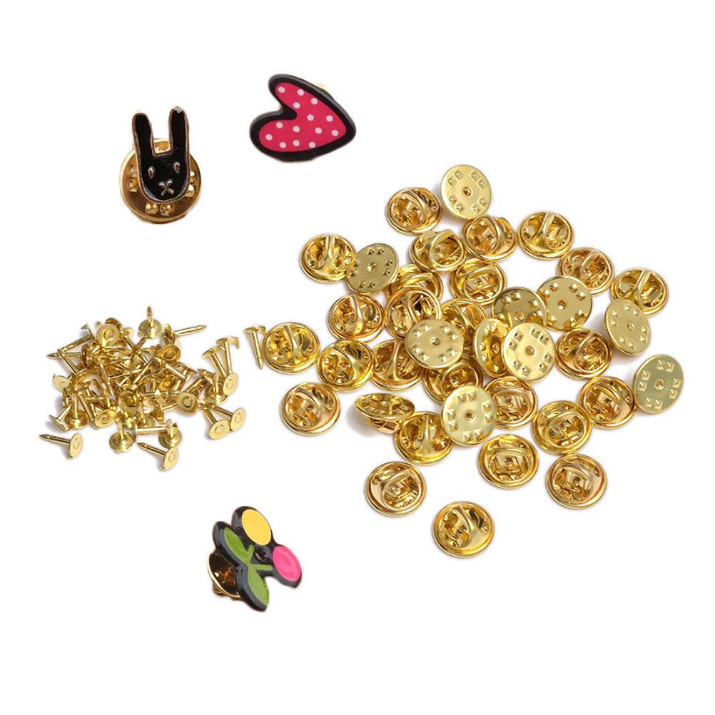 Buy 100 Sets Pin Backs with Tie Tacks Lapel Holder Brooch Clasps Lapel ...