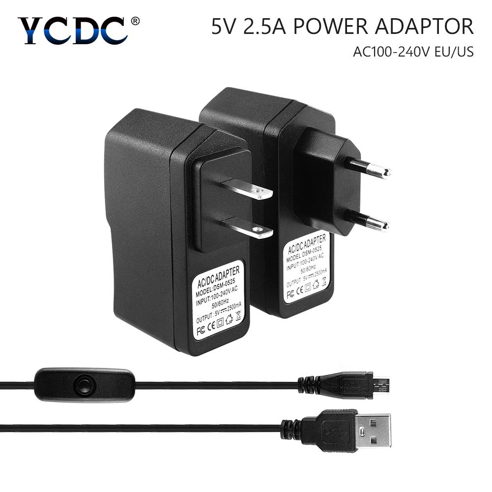 Buy DC 5V 2.5A Adapter Power Supply Wall Charger 1.2m Cable US EU Plug ...