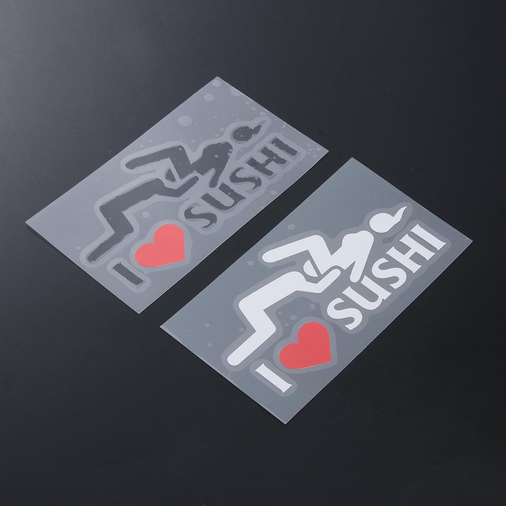 Buy 2Pcs I Love Sushi Sticker For Car Window Truck Door Bumper Decal ...