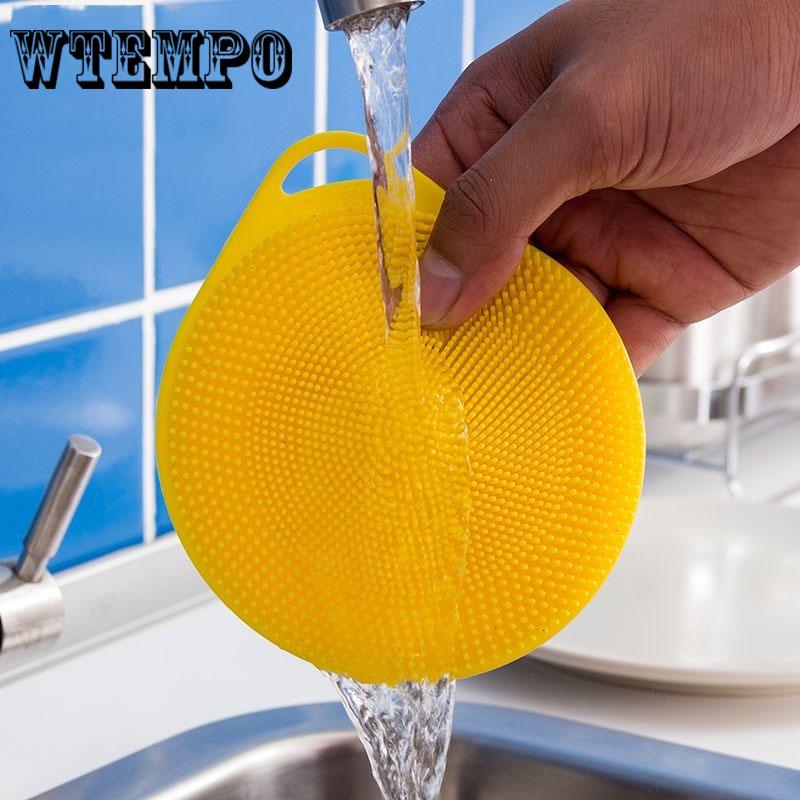 Buy Brand Dish Washing Sponge Scrubber Silicone Kitchen Cleaning ...