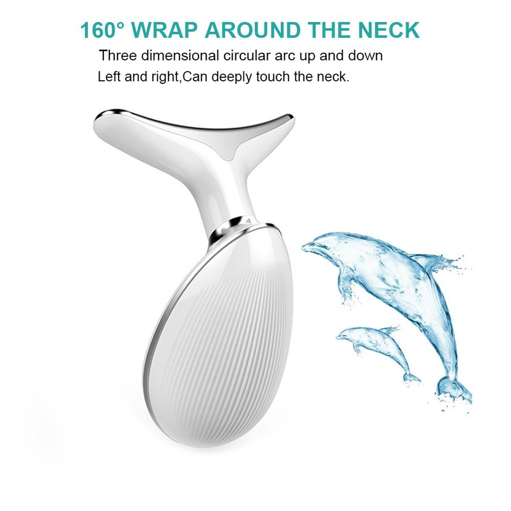 Cheap Neck Face Beauty Device EMS Microcurrent Warm Facial Lifting Vibration Face Massager LED ...