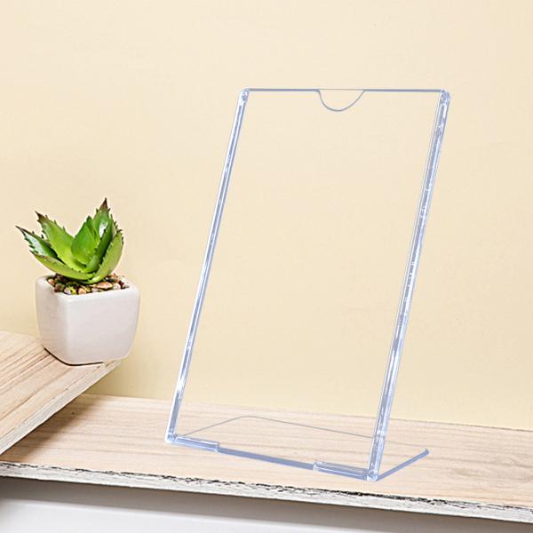 Buy 5-Piece Slanted Acrylic L Shape Sign Holders Display Stand Desktop ...