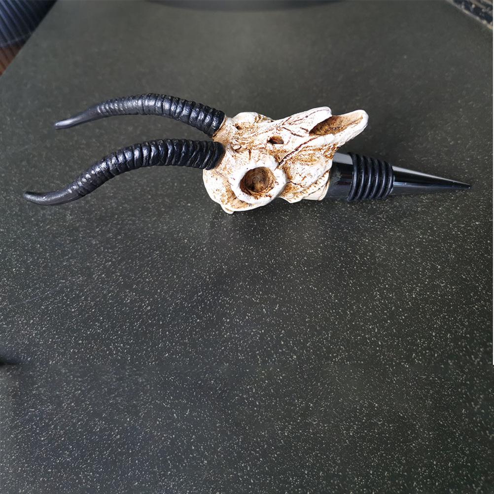 Buy 1pc Wine Cork Horn Skull Creative Decorative Wine Bottle Stopper ...