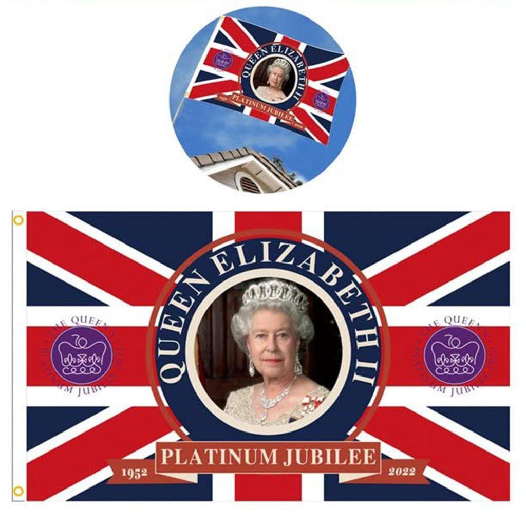 💰Kjøp 3x5ft Queen's Jubilee Flag Decorations-Great Britain Platinums ...