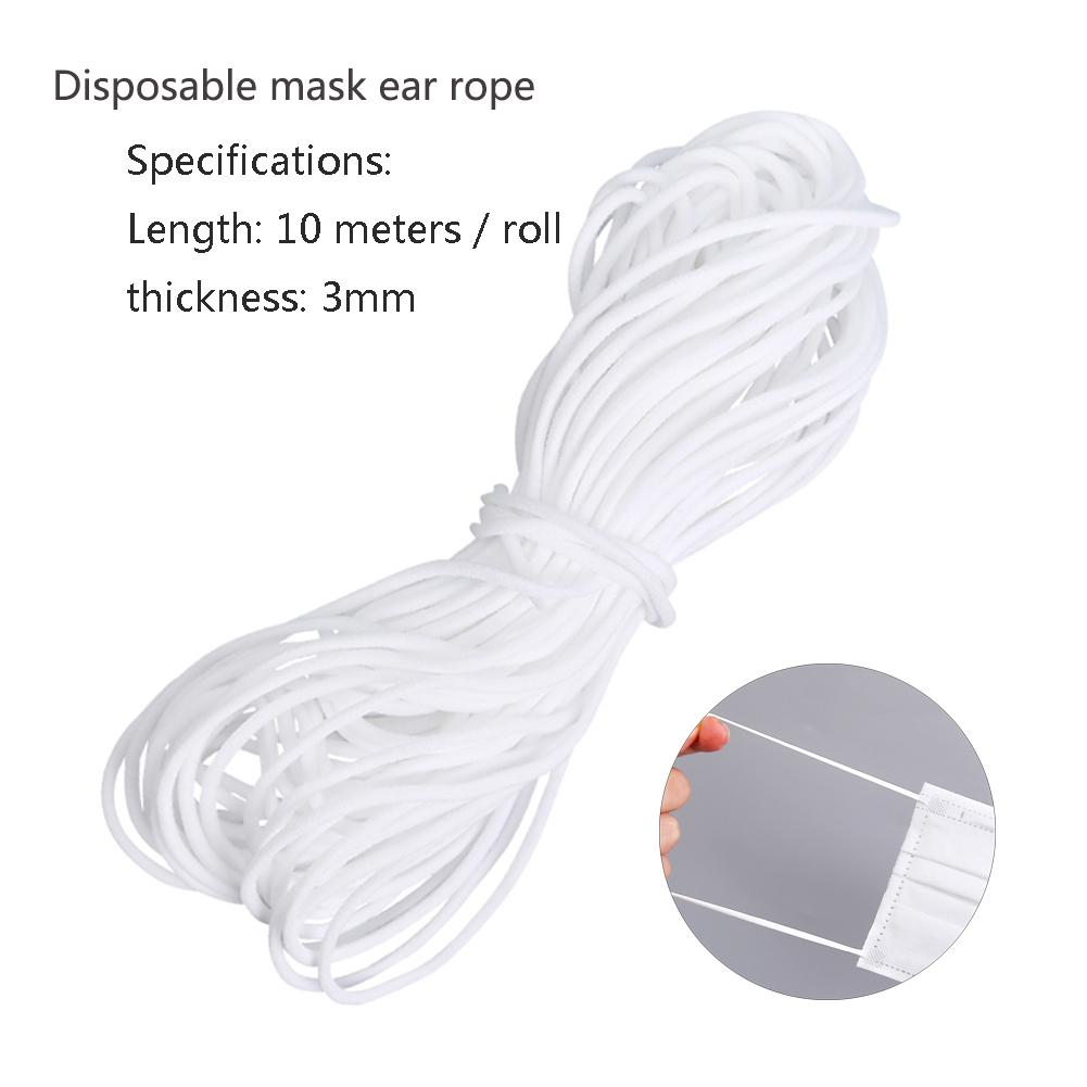 Buy Round Elastic Band White Earloop Cord Face Mask Ear Ropes Stretchy ...