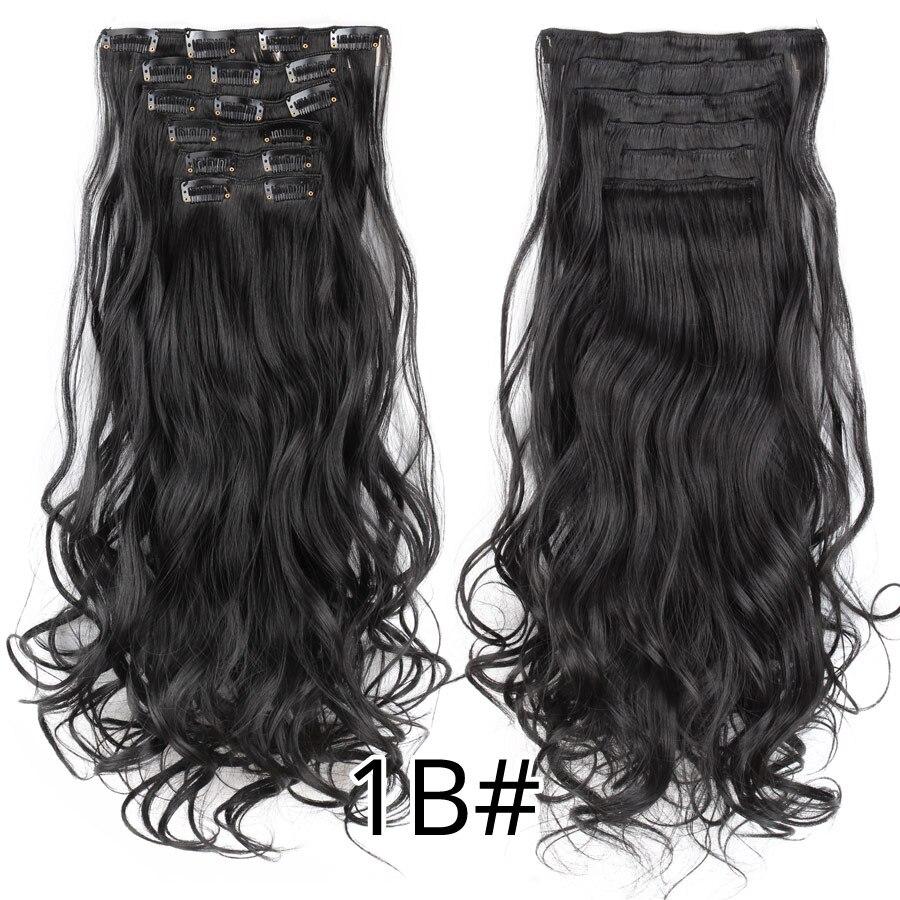 Buy 22 Inch Long Curly Fake Hair Clip 16 Clip on Hair Extension Natural ...