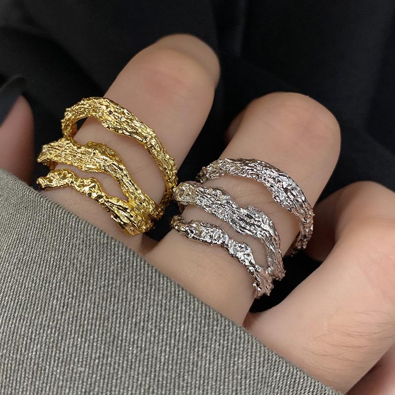 Buy Trendy Geometric Multi-layer Ring Women Gold Silver Color Knuckle ...
