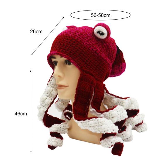 Squid Hat Woven Keep Warm Comfortable Adult Octopus Tentacle Hat for ...