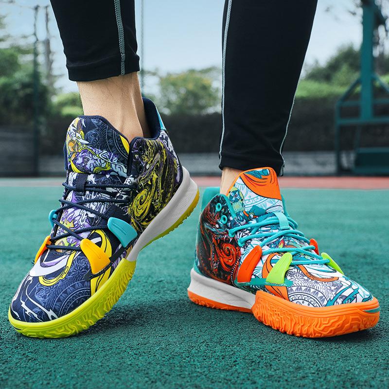 Buy Men's Spring New Breathable Graffiti Basketball Shoes Running Shoes ...