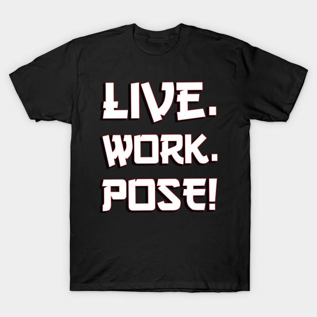 Buy Men Black Print T-shirt Super Large TShirt Live Work Pose No-Cut ...