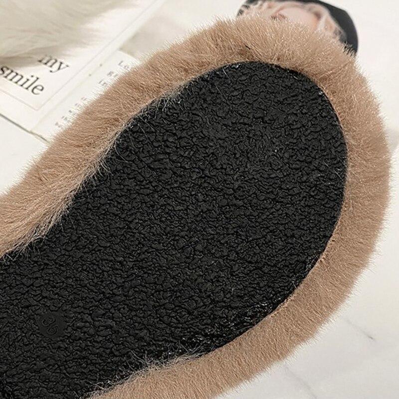 💰Kjøp Cute Women Cross Design Fur Slippers Plush Soft Luxurious Indoor ...