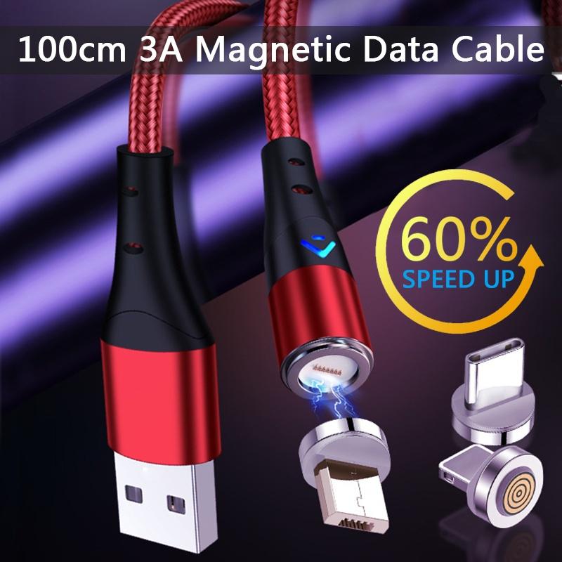 Buy 3.0 3A Fast Charging Magnetic Data Cable Quick Charge Cord Charger ...