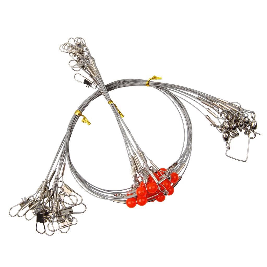 Cheap Fishing Steel Wire Rigs 2 Arms Wire Leader Guff Rigs With Swivels ...