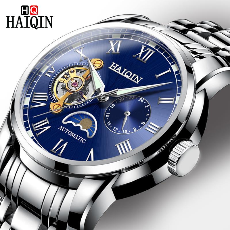 Buy HAIQIN Fashion Mens Watches Waterproof Mechanical Watch Men Luxury ...