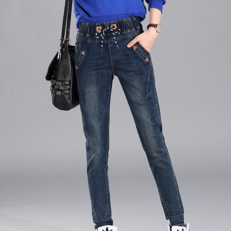 Cheap Fall Cotton Lady Jeans Big Size High Waist Fashion Long Pants ...