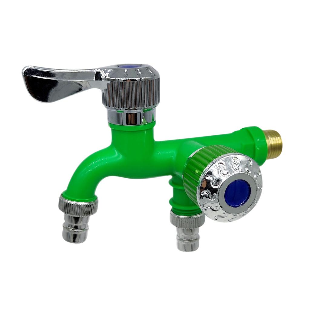 Buy 90 Degree Double-Valve Water Tap Double External Control Durable ...