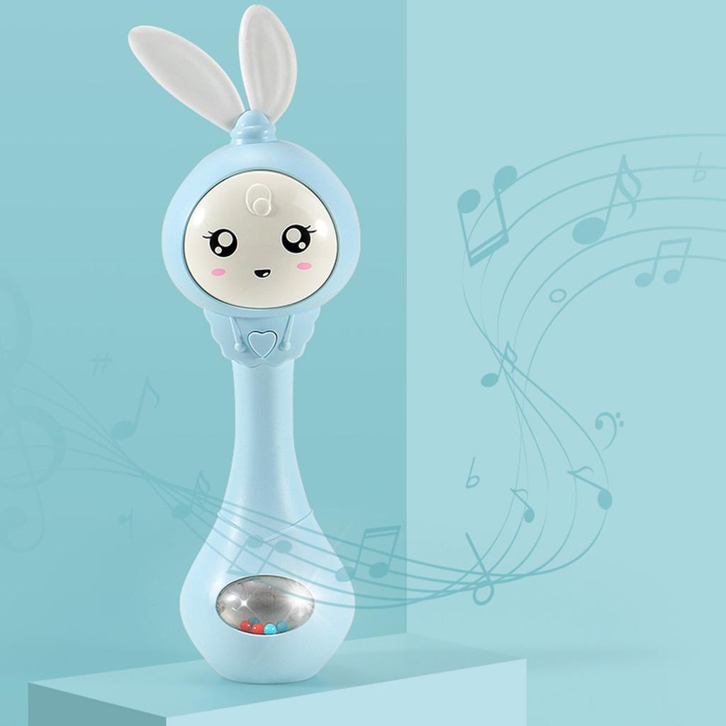 Buy Cartoon Rabbit Baby Shaking Rattle Hand Bell Music Light Teether ...