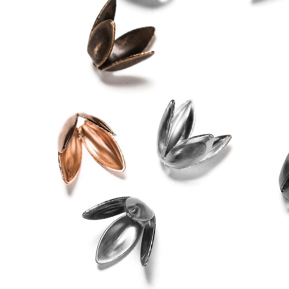 Cheap 100pcs/lot Bulk Metal Gold Plated Flower Loose Sparer Apart End ...