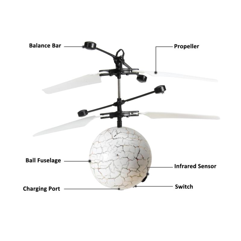 Buy RC Flying Ball Infrared Hand Induction Flight Helicopter Multicolor ...