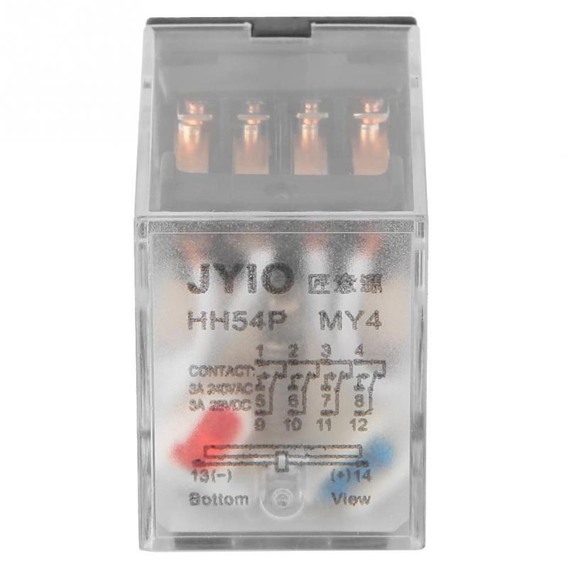 Buy HH54P 24VDC/220VAC 5A 14 Pins Coil DPDT Electromagnetic Power Intermediate Relay at ...