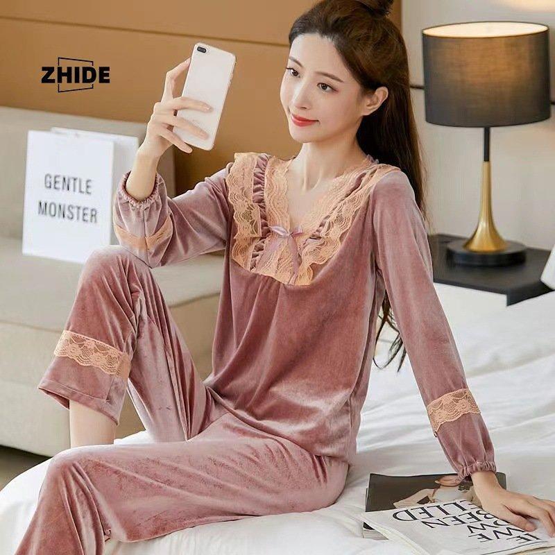 Buy Women's Cashmere Pajamas with Thick Thermal Luxury Can Be Worn ...