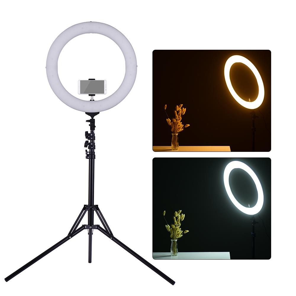 Buy 18 Inch 2700-5500K Bi-color Dimmable Ring Video Light LED Fill ...